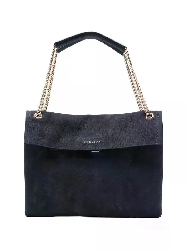 Orciani Grained-leather Shoulder Bag - Blue