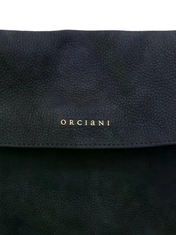 Orciani Grained-leather Shoulder Bag - Blue