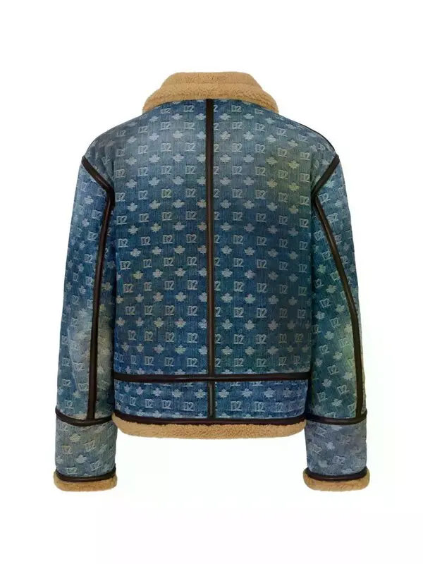 Dsquared2 Monogram Shearling Lined Denim Jacket
