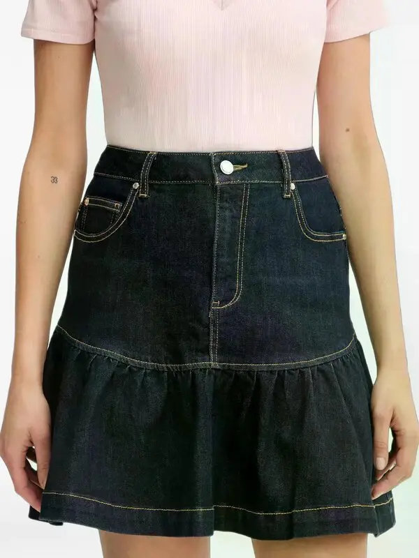 MORGAN Ruffled Denim Skirt