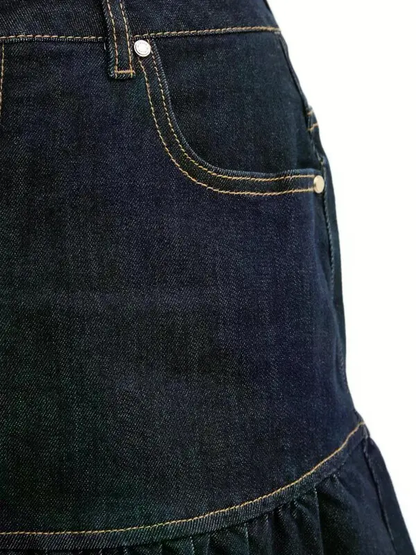 MORGAN Ruffled Denim Skirt