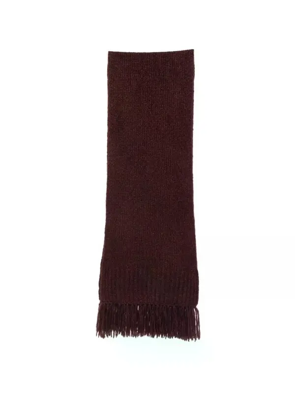 EMERSON RENALDI Fringed Chunky-knit Scarf - Red