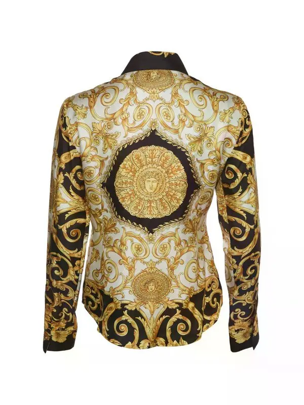 Versace Barocco-print Silk Shirt