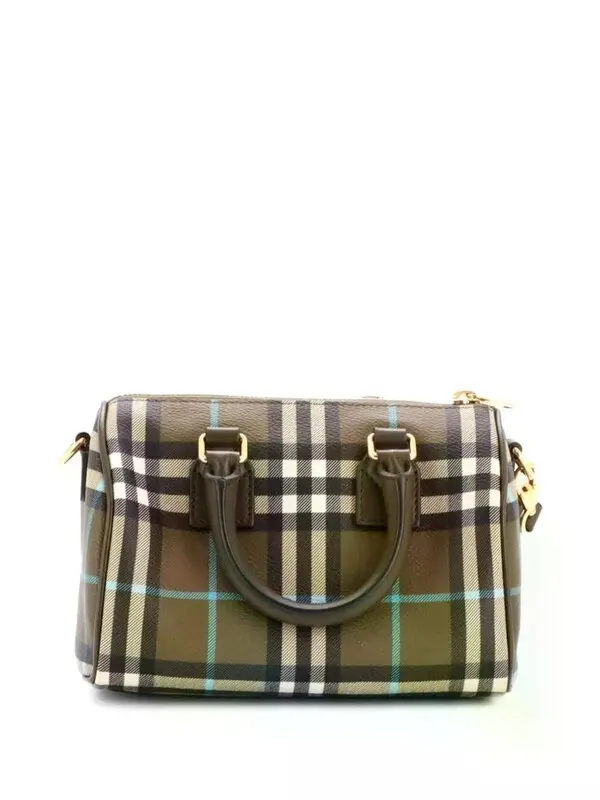 Burberry Check E-canvas Mini Satchel - Green