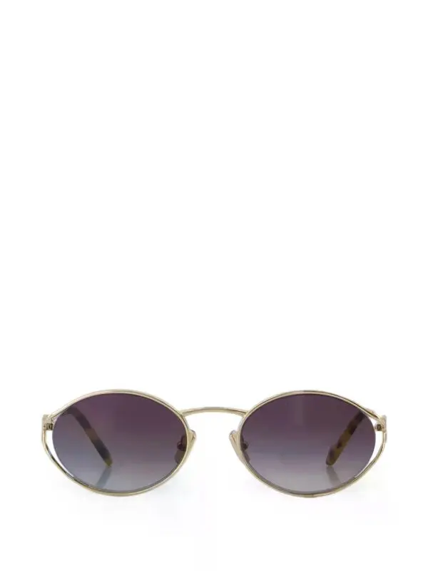 Miu Miu Oval-frame Sunglasses - Gold