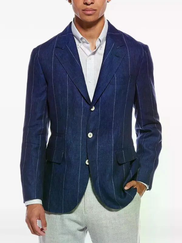 Brunello Cucinelli Striped Linen Blazer