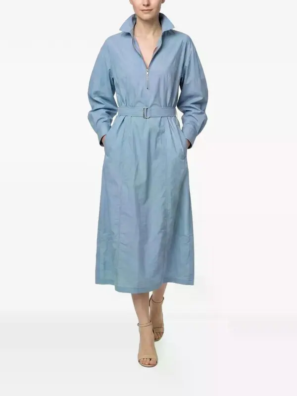 Brunello Cucinelli Belted Zip-up Midi Dress
