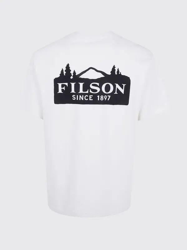 Filson Crewneck Cotton T-shirt With Front Contrast Logo