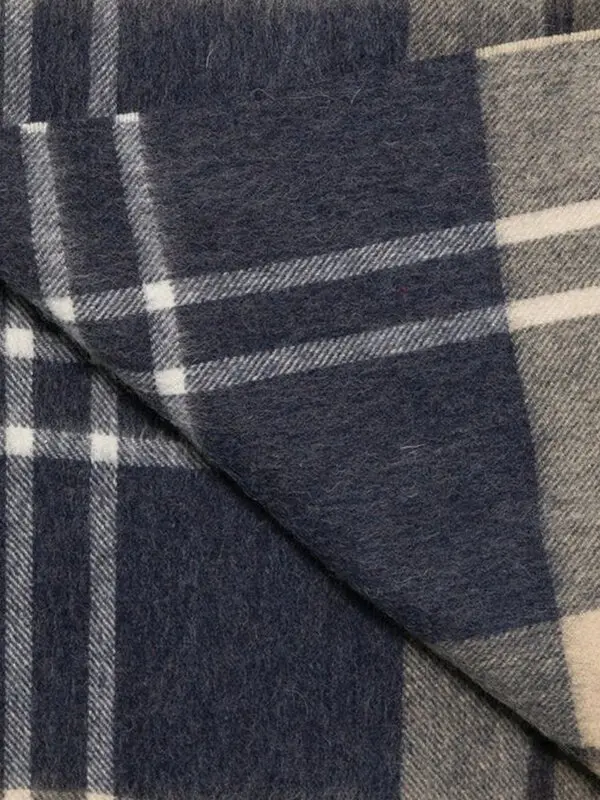 Barbour Tartan Cashmere Blend Scarf With Fringed Edges - Brown