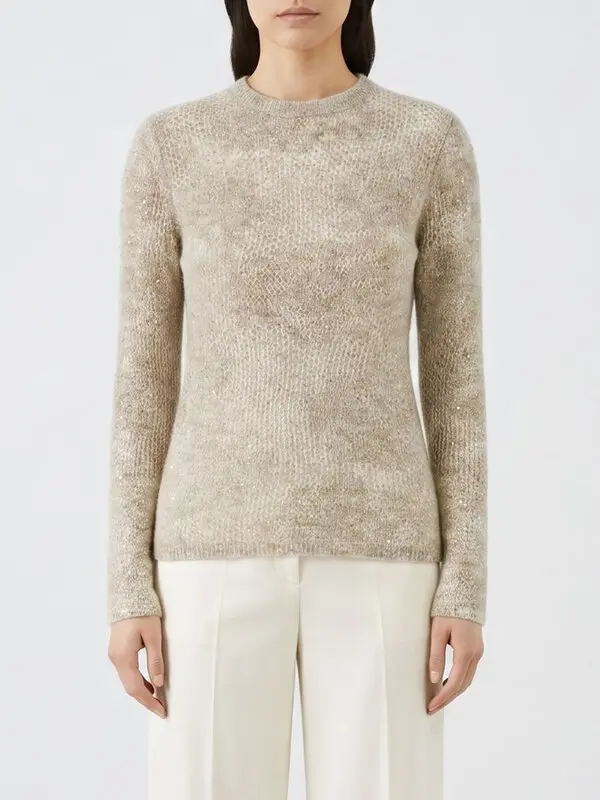 Brunello Cucinelli Embellished Knit Jumper - Beige