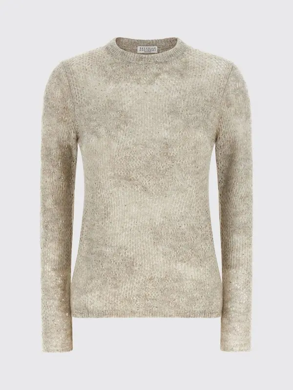 Brunello Cucinelli Embellished Knit Jumper - Beige