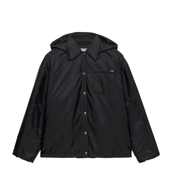 Prada Re-nylon Lightweight Jacket With Drawstring Hem - Black