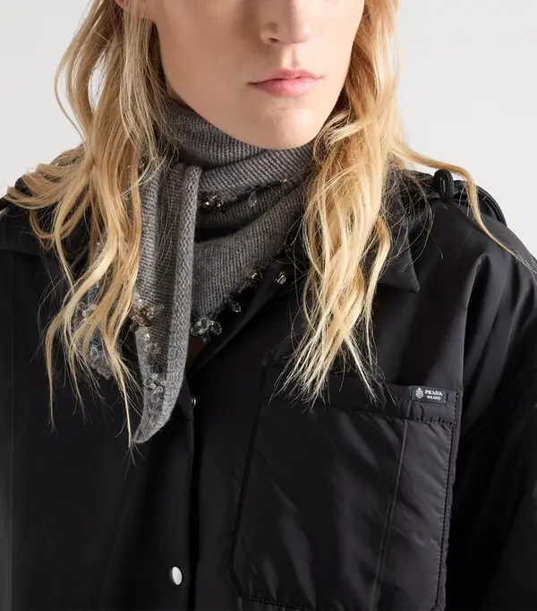Prada Re-nylon Lightweight Jacket With Drawstring Hem - Black