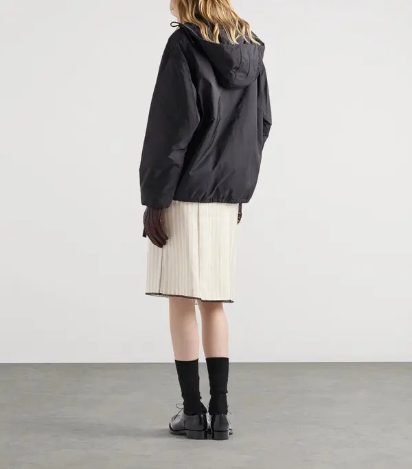 Prada Re-nylon Lightweight Jacket With Drawstring Hem - Black
