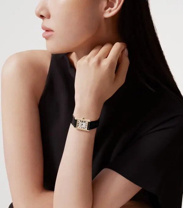 Cartier 18kt Gold And Diamond Tank Louis Watch