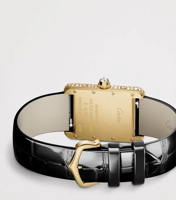 Cartier 18kt Gold And Diamond Tank Louis Watch