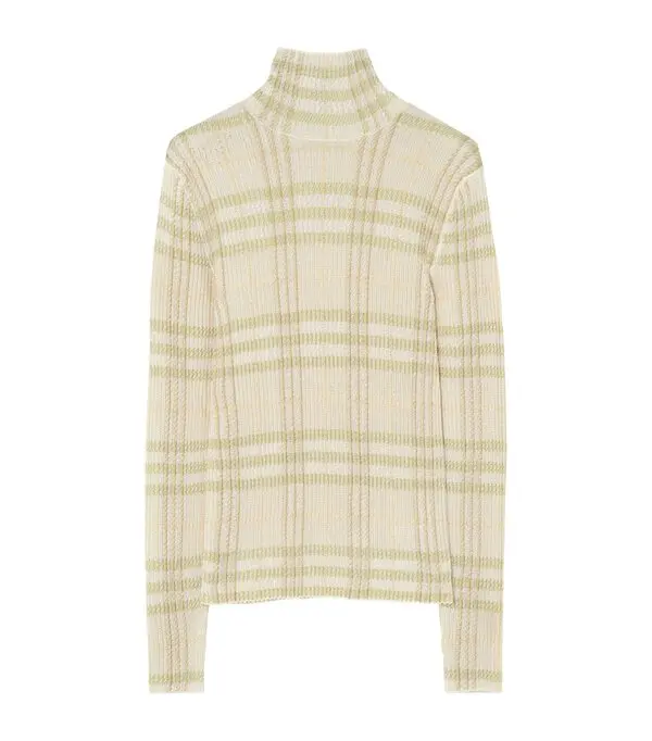 Burberry House Check Funnel Neck Sweater - Beige