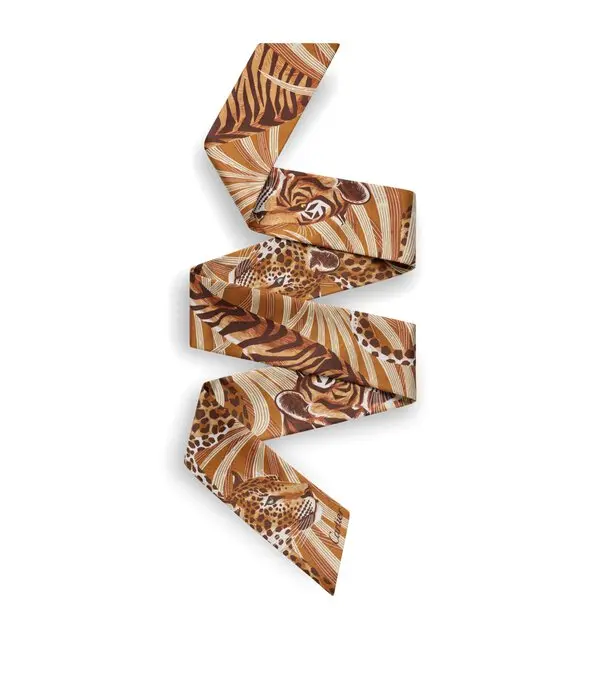 Cartier Silk Panthère And Tigre Scarf