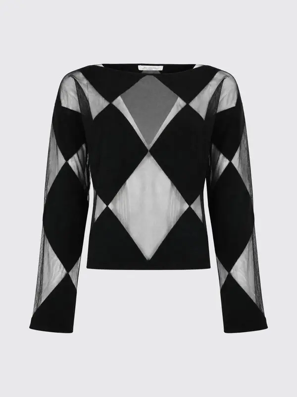 Liviana Conti Argyle Mesh Jumper