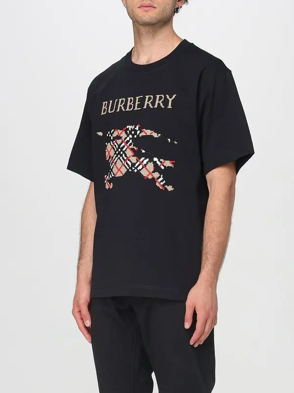Burberry Cotton Crew Neck T-shirt With Embroidered Ekd Logo