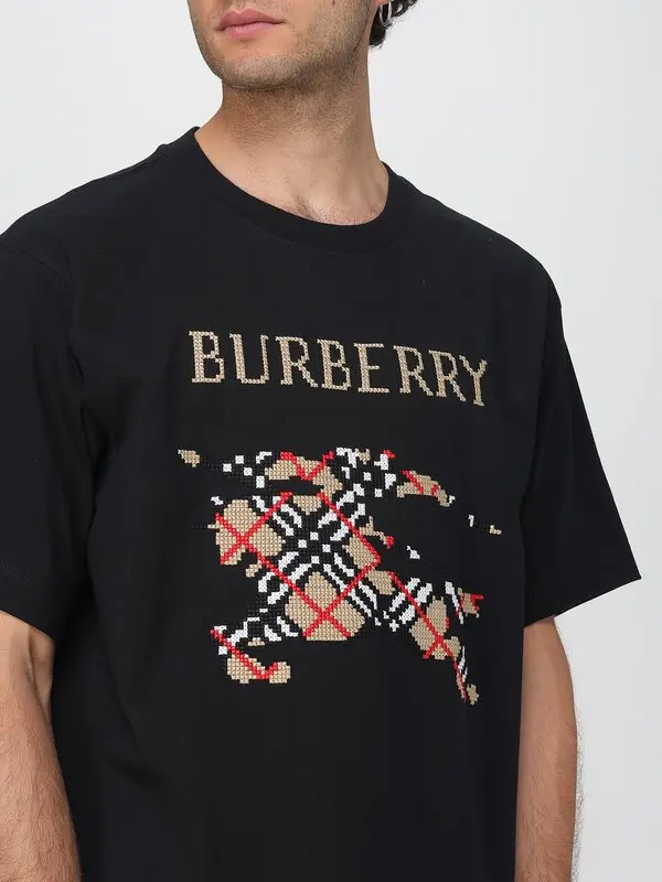 Burberry Cotton Crew Neck T-shirt With Embroidered Ekd Logo