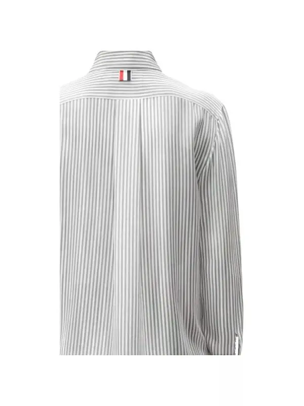 Thom Browne Silk Striped Shirt With Detachable Collar