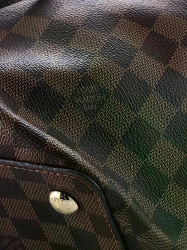 LOUIS VUITTON Jersey Handbag Damier With Leather Shoulder Bag