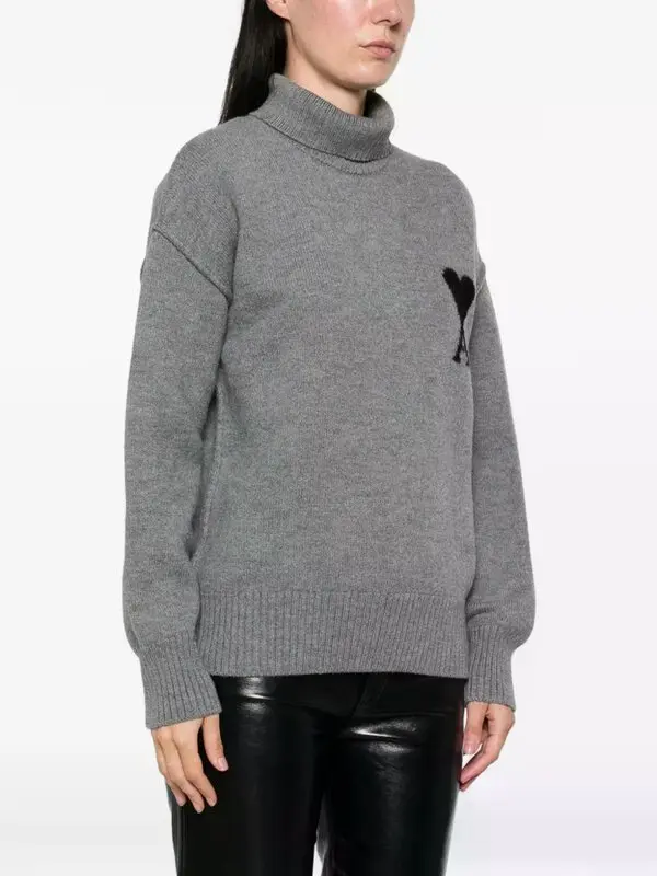 AMI Paris De Coeur Roll-neck Sweater