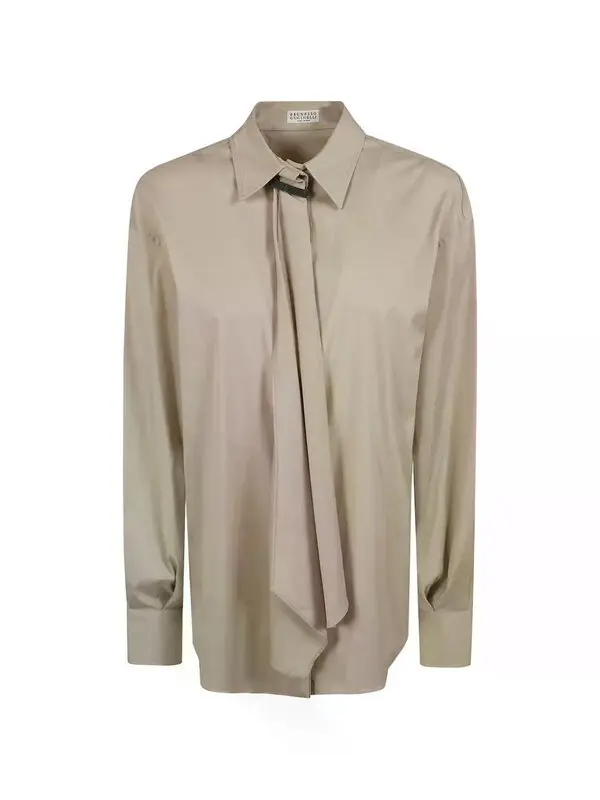 Brunello Cucinelli Monili-detail Tie-fastening Shirt