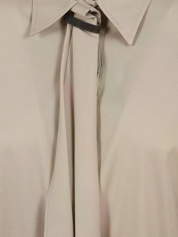 Brunello Cucinelli Monili-detail Tie-fastening Shirt