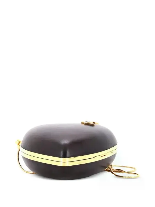 Saint Laurent Heart Chain Box Leather Small Clutch Bag