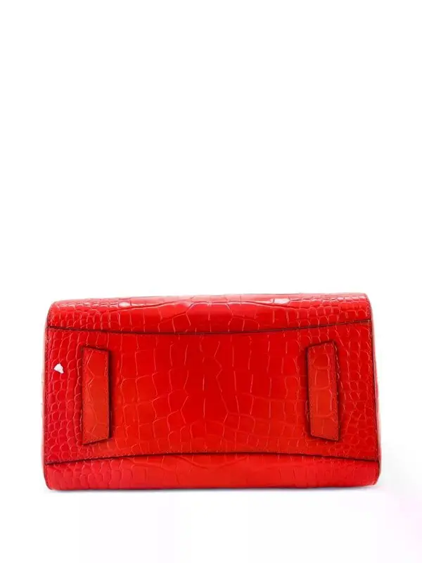 Givenchy Antigona Crocodile Embossed Leather Satchel - Red