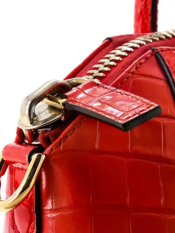 Givenchy Antigona Crocodile Embossed Leather Satchel - Red