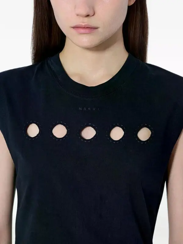 Marni Cotton Cut-out Detail Tank Top