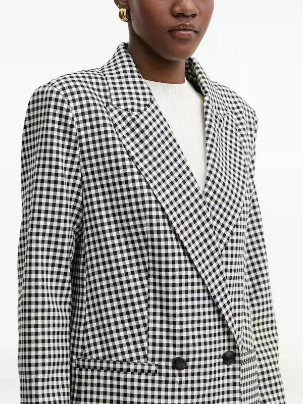MORGAN Gingham Double-breasted Blazer