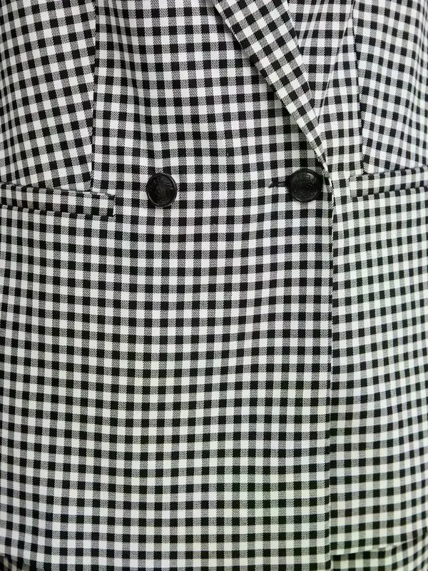 MORGAN Gingham Double-breasted Blazer