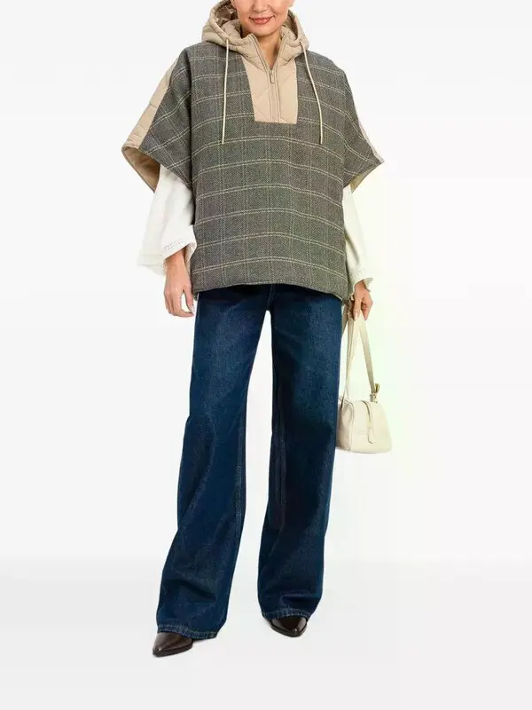 TWINSET Check Hooded Poncho