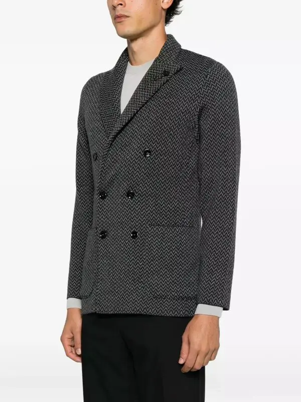 LARDINI Chevron Double-breasted Jacket