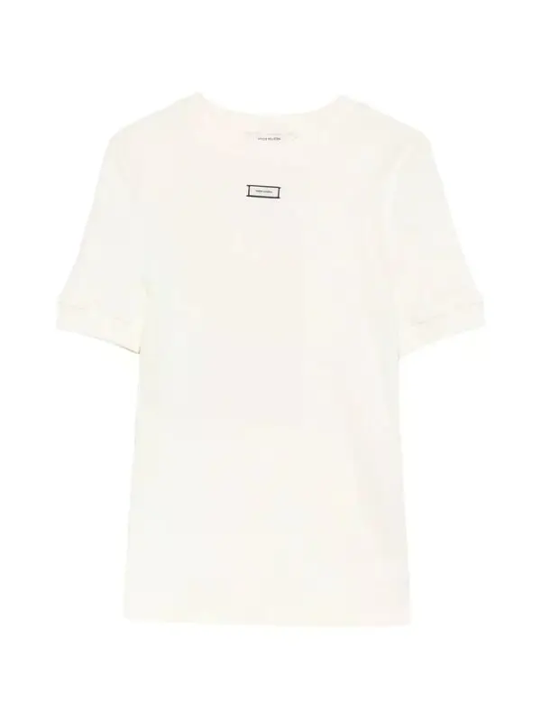 ENTIRE STUDIOS Ivory Ribbed Logo Patch T-shirt