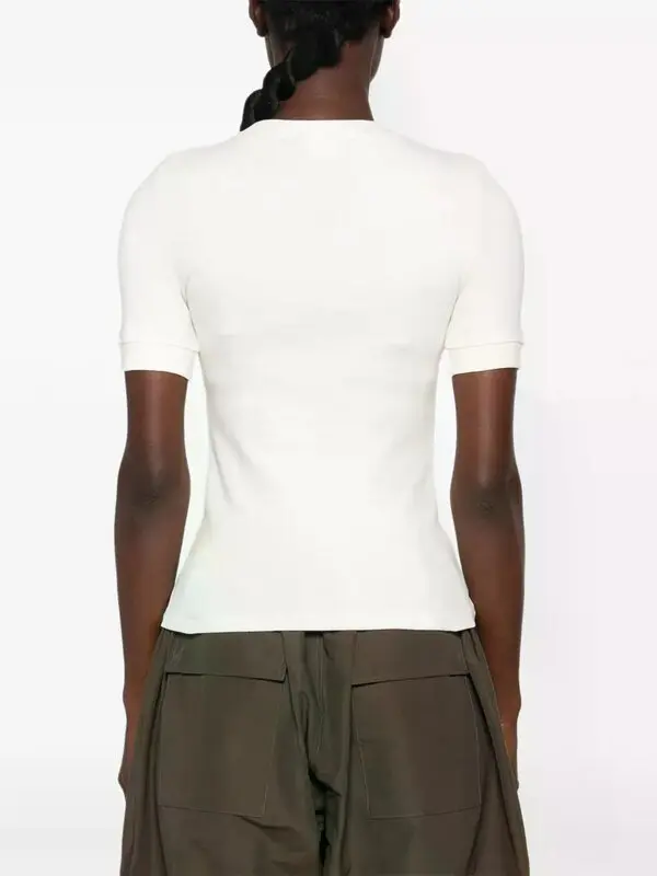 ENTIRE STUDIOS Ivory Ribbed Logo Patch T-shirt