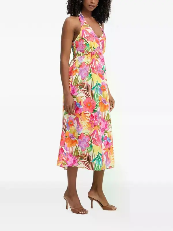 MORGAN Floral-print Halterneck Midi Dress