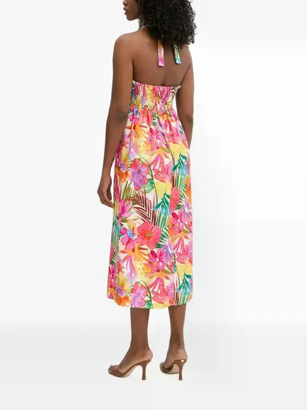 MORGAN Floral-print Halterneck Midi Dress