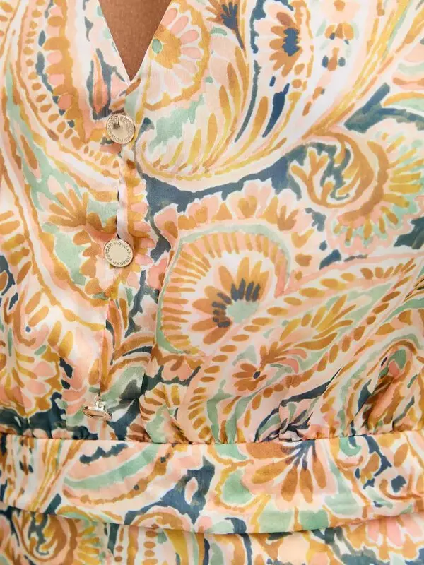 MORGAN Paisley Print V-neck Midi Dress