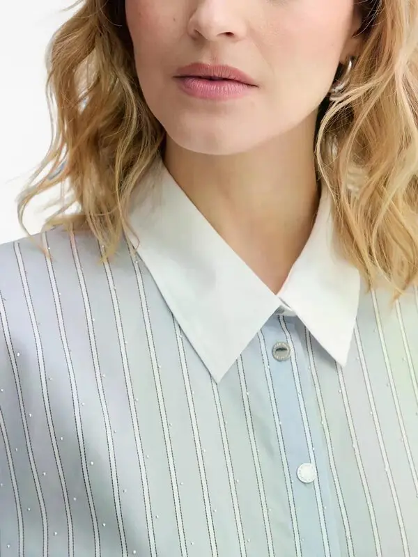 MORGAN Striped Crystal Embellished Shirt