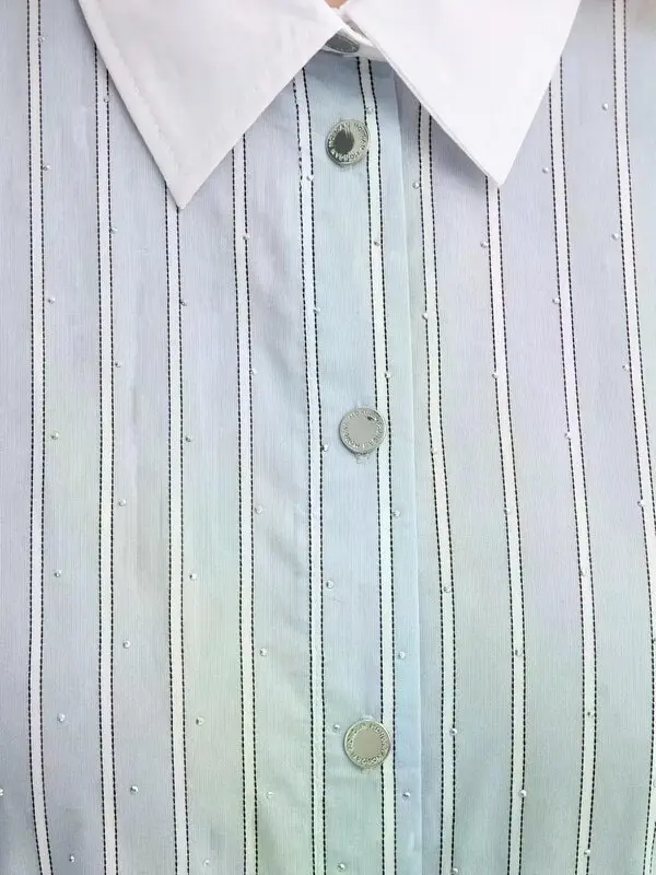 MORGAN Striped Crystal Embellished Shirt