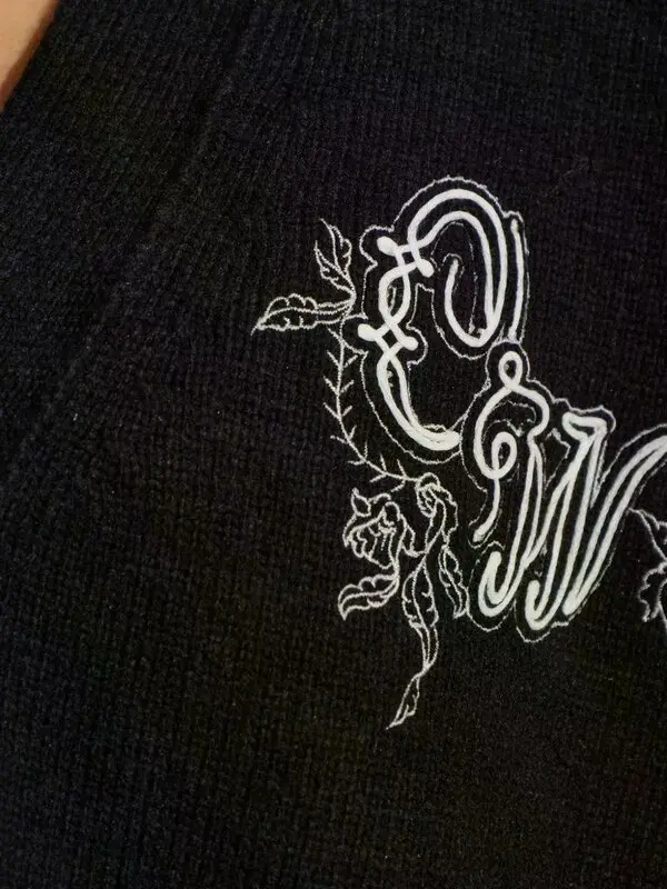 Off-White Embroidered Logo-patch Cardigan