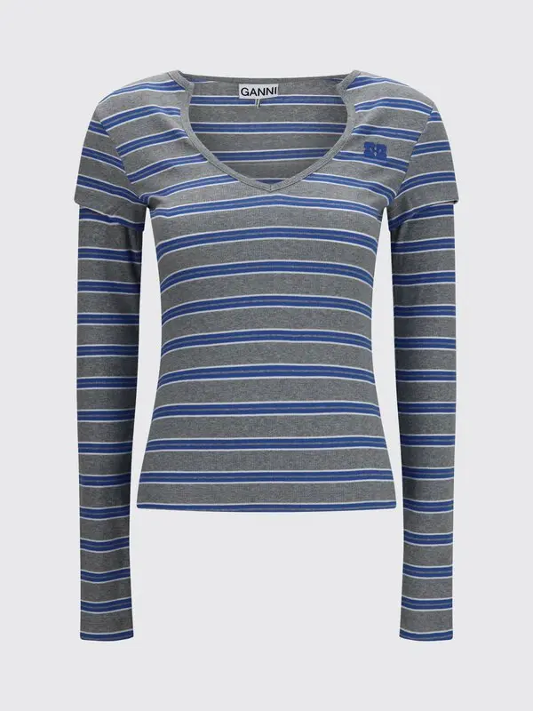 GANNI Long-sleeve Top - Blue