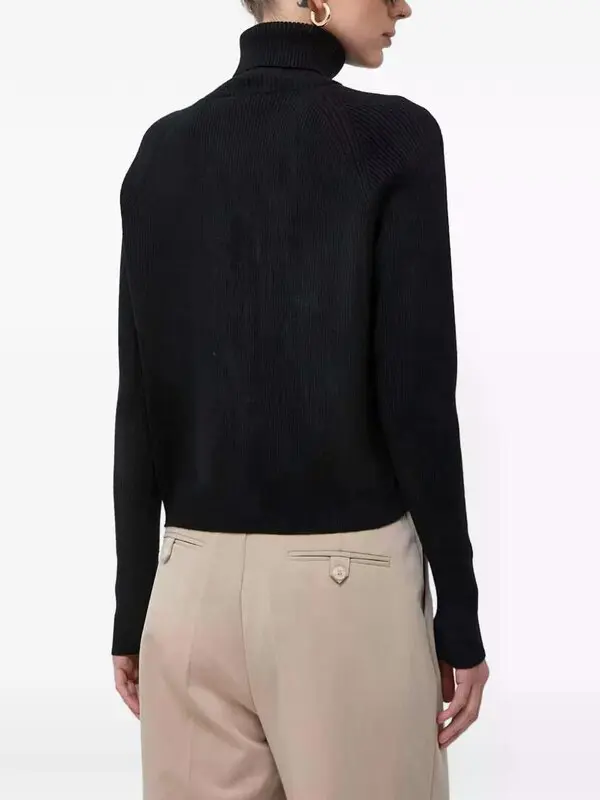 MORGAN Crossover Ribbed-knit Sweater
