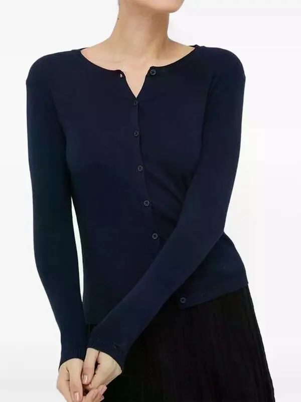 BENETTON Button-up Knitted Cardigan - Blue