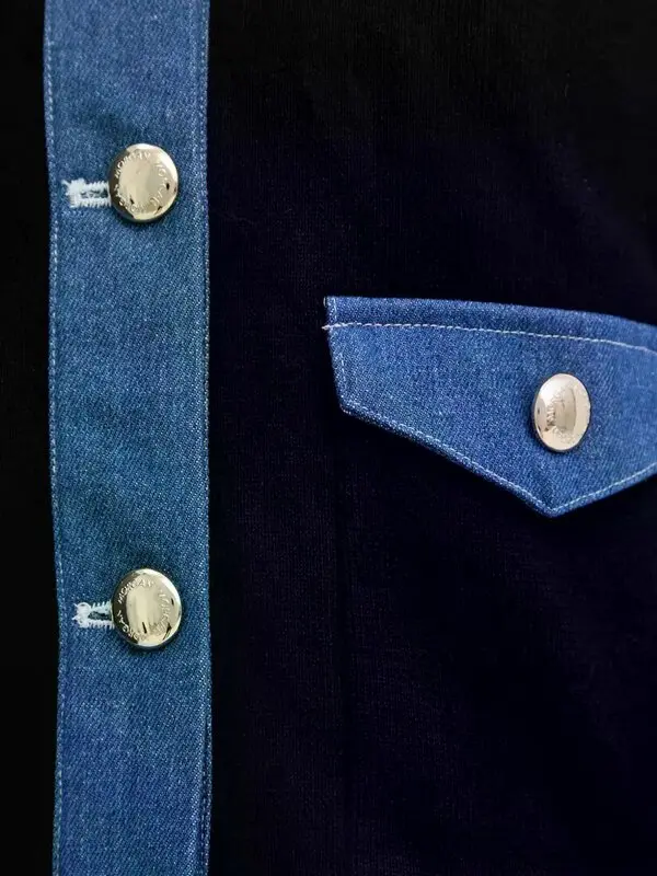 MORGAN Denim-trim Button-up Cardigan